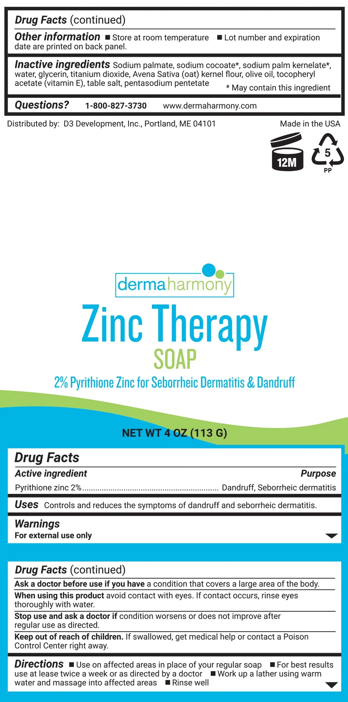 2% Zinc Pyrithione (ZNP BAR) Soap - DermaHarmony